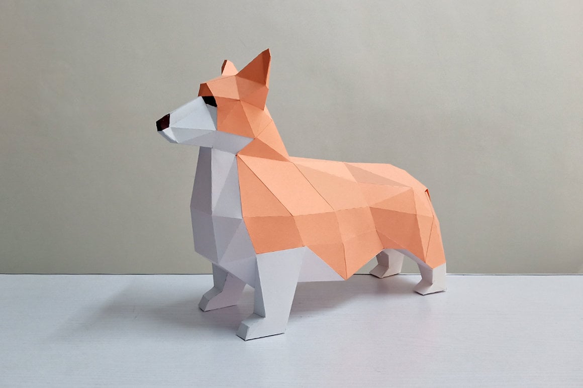 DIY Corgi Dog Papercraft Sculpturepaper Toyparty | Etsy