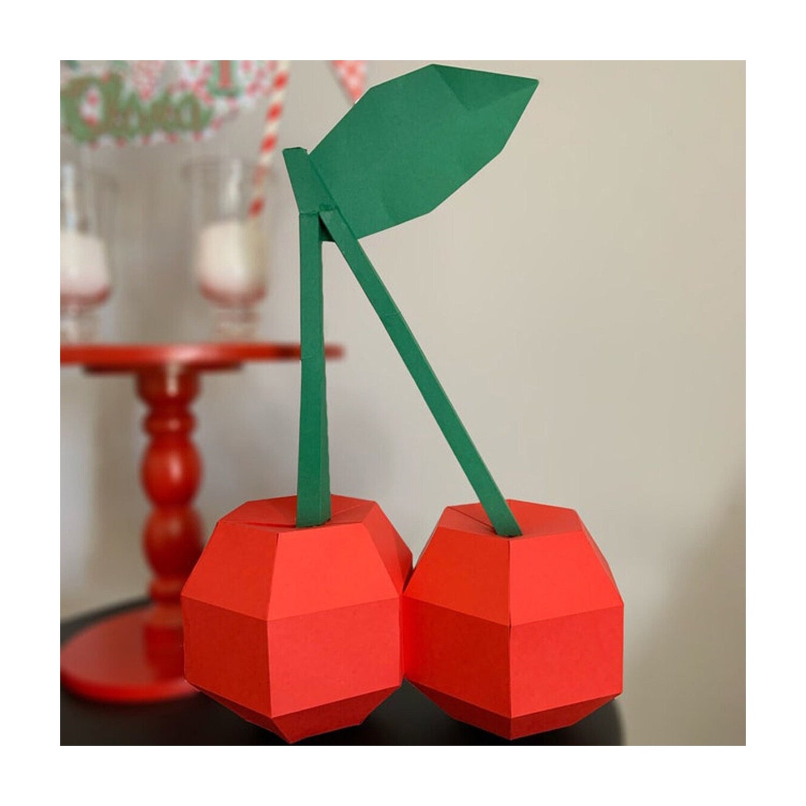 DIY Papercraft Cherry, Party Decoration (PDF Template) - Etsy