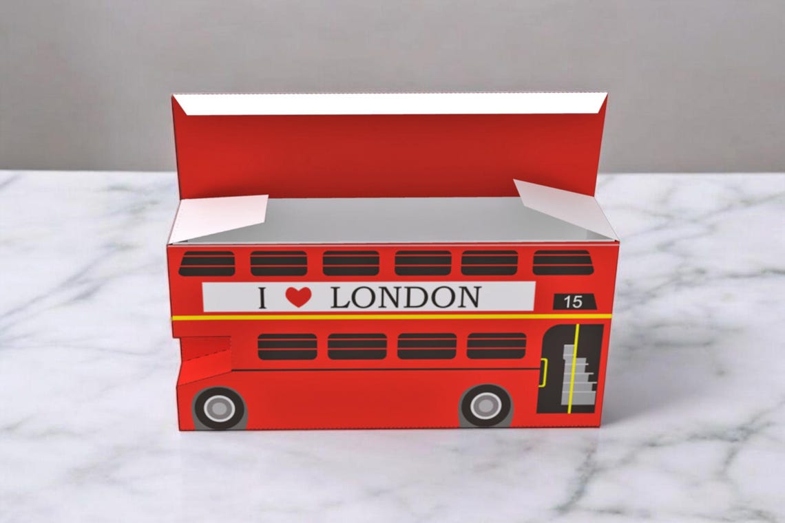 DIY London Bus Papercraft Template, Treat Box (digital Files) - Etsy