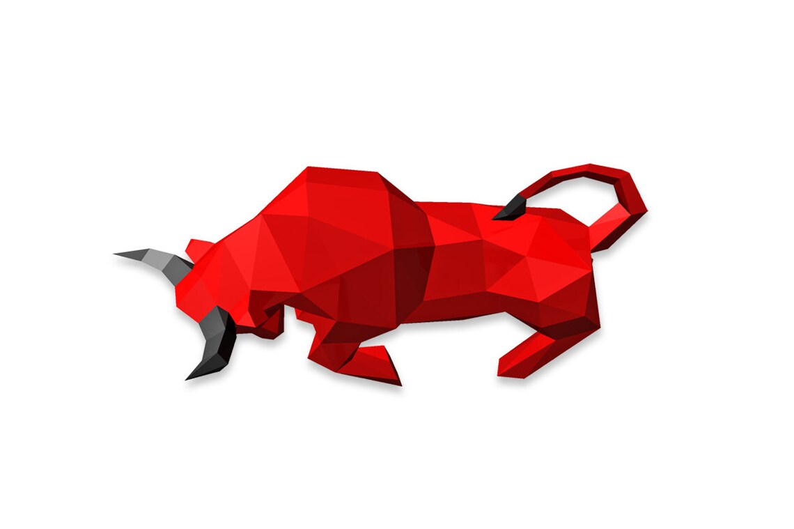 DIY Bull Sculpturelowpoly Bullangry Bullpapercraft Bull | Etsy