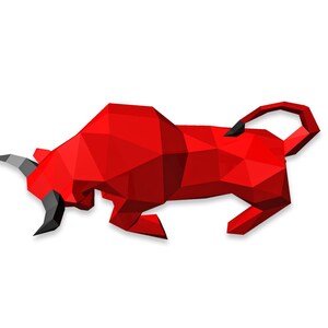 DIY Bull Sculpture,lowpoly Bull,angry Bull,papercraft Bull Model ...