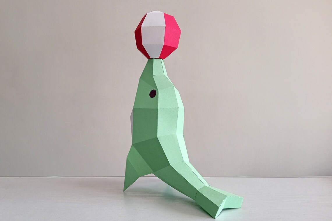 DIY Papercraft DolphinDolphin with ballPaper Koifish | Etsy