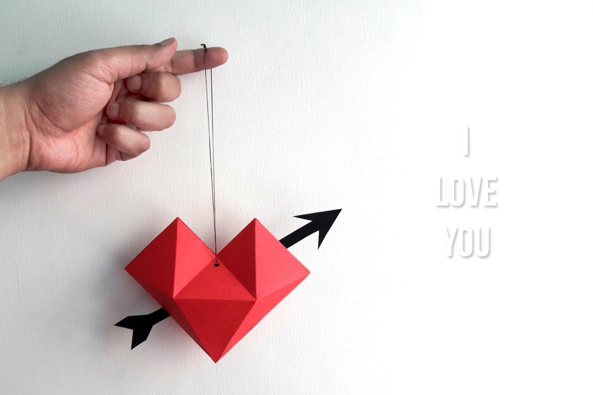 DIY Papercraft Heart Danglervalentine's Dayheart With - Etsy
