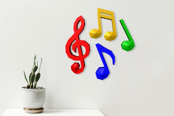 DIY Papercraft Musical Notes Wall Decormusical Notes | Etsy UK