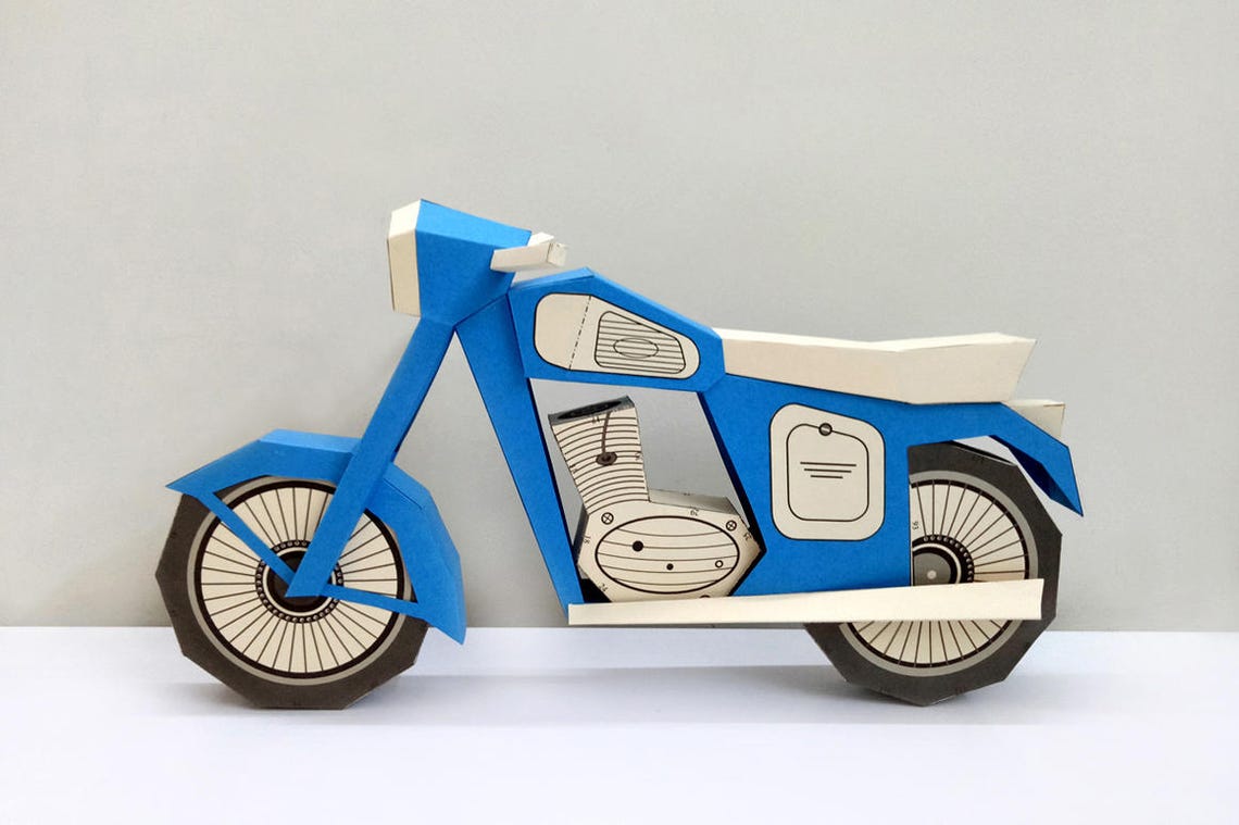 DIY Vintage Motorbikepapercraft3d Papercraftdiy Paper - Etsy