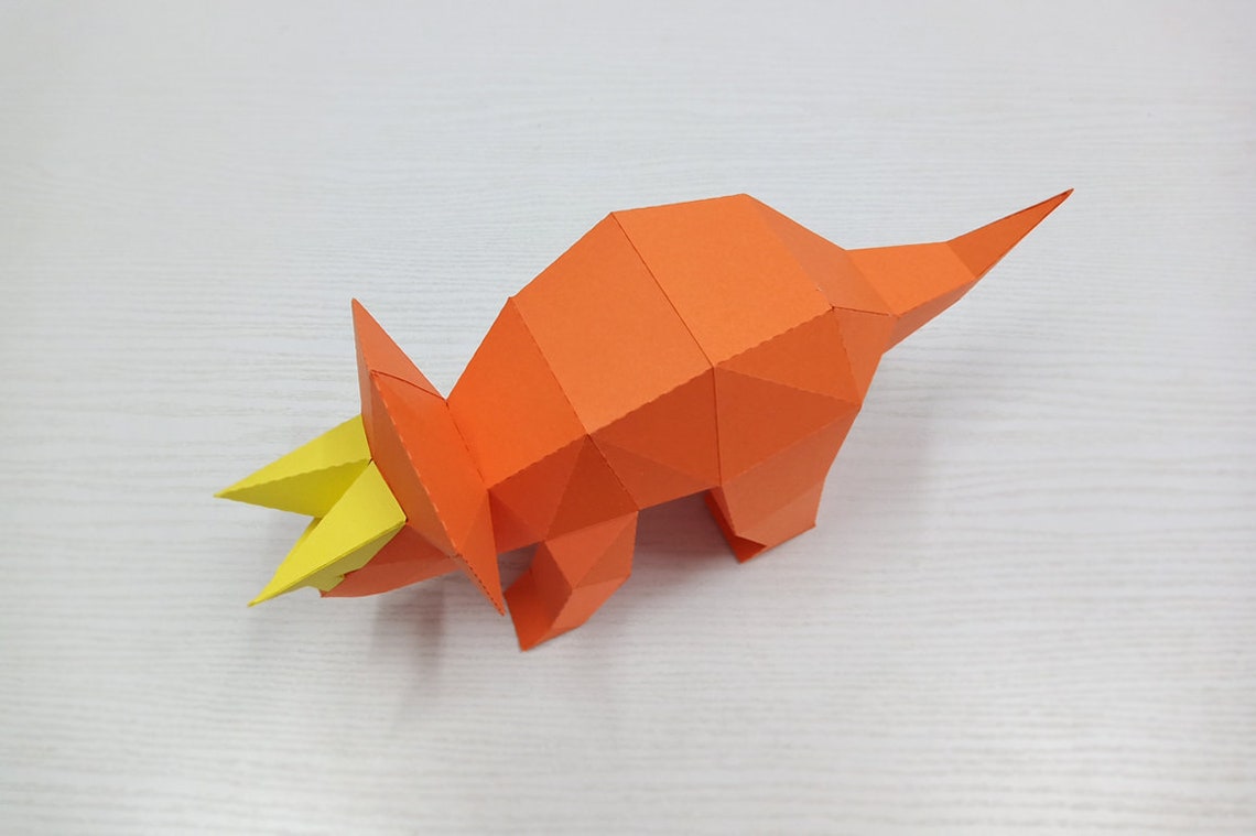 DIY Papercraft Triceratops Sculpturepapercraft Dinosaur | Etsy