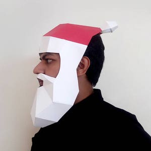Santa Claus Low Poly Mask,santa Mask,diy Mask,christmas Party,christmas ...