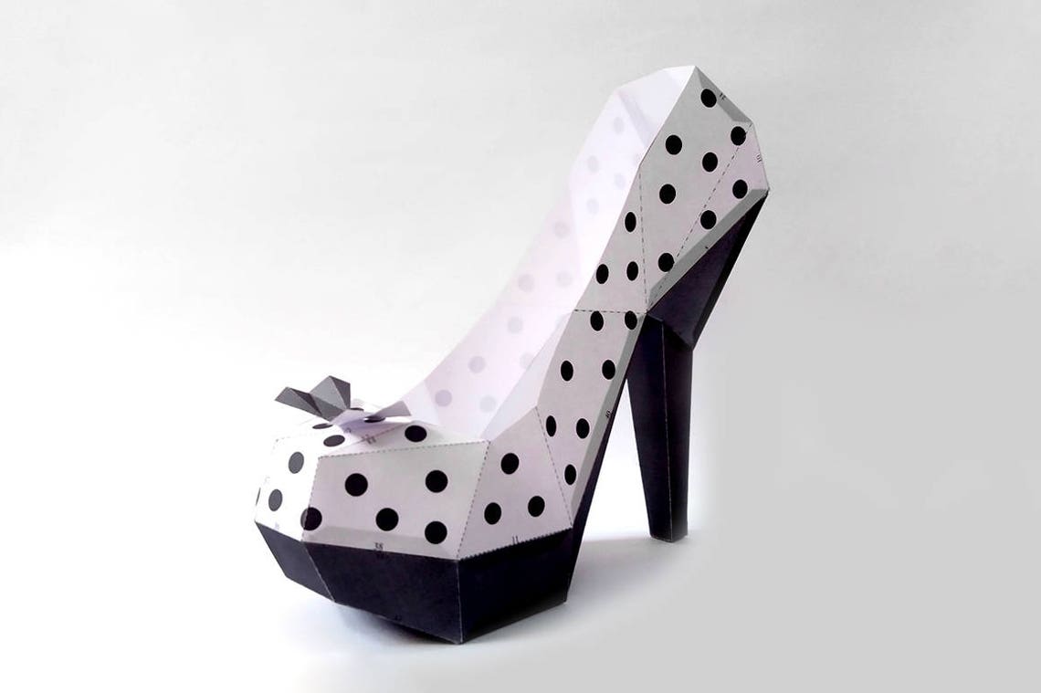 DIY Papercraft High Heel Belly,lowpoly Papercraft Shoe,high Heel Favor ...