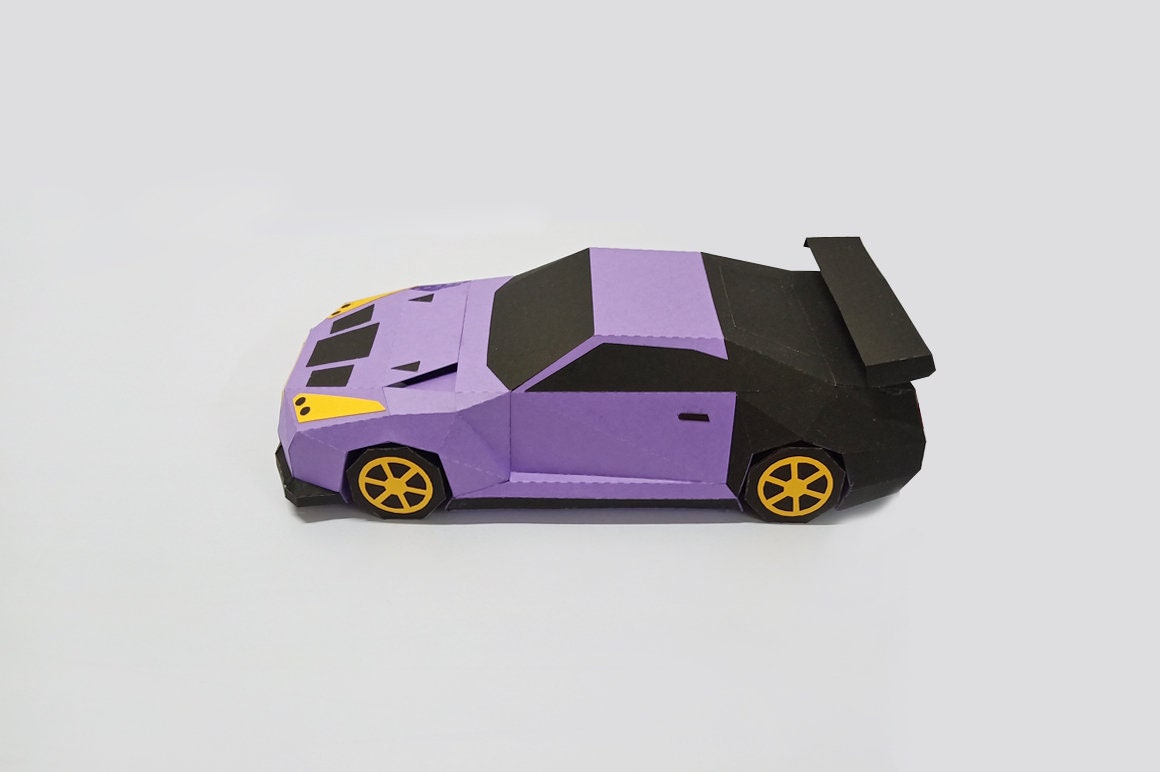 DIY Papercraft Sports Carpaper Car3d Papercraftlow Poly - Etsy Hong Kong