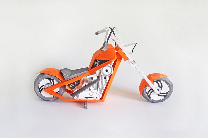 DIY Papercraft Bikeamerican Chopper Modelpaper Bikepaper - Etsy