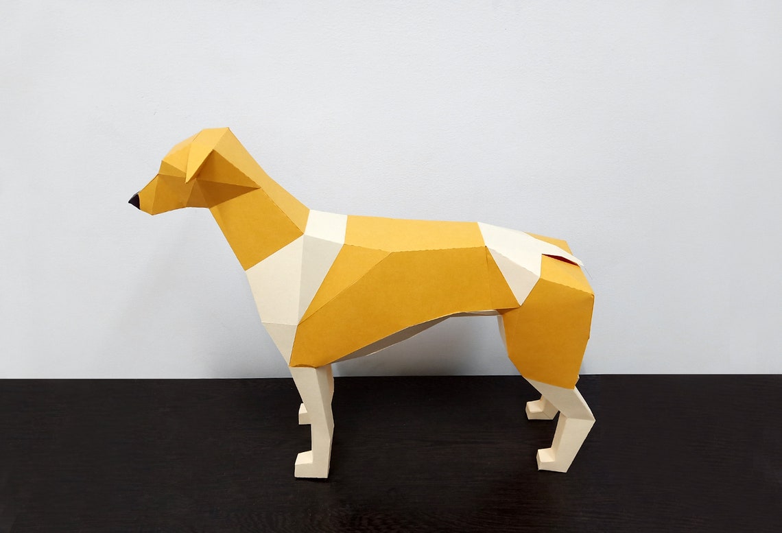 DIY Papercraft Greyhound Dog Sculpture, 3D Paper Model (digital ...