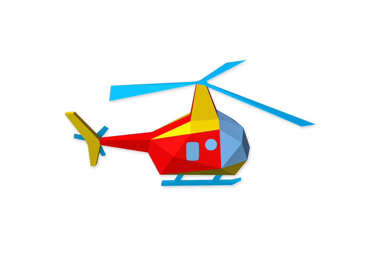 DIY Papercraft Helicopter Modellowpoly Papercraftpapercraft | Etsy