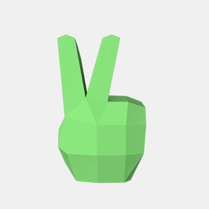 DIY Papercraft Hand Peace Symbol,hand Peace Sign,peace Gesture,lowpoly ...