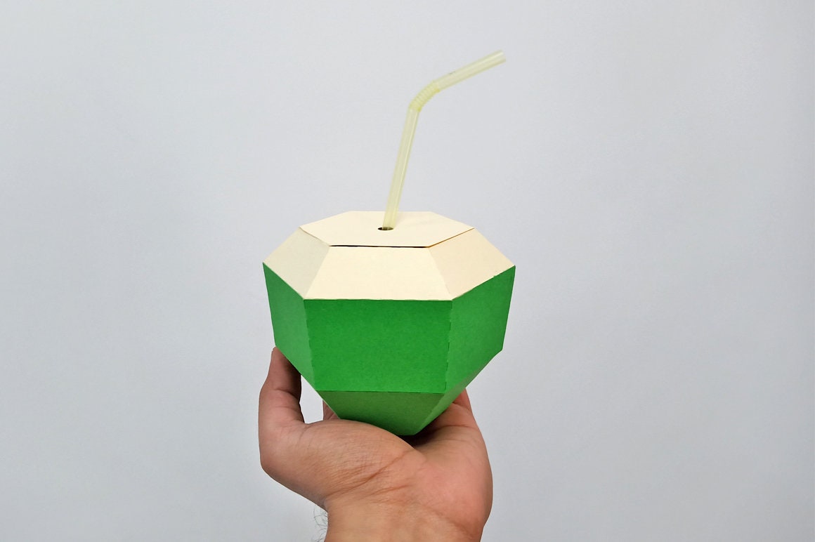 Sculpting & Forming DIY Papercraft Coconut,Tropical party favor ...