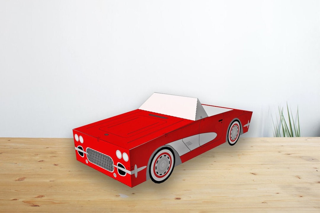 DIY Papercraft Car Candy Box, Vintage Style Party Favor (PDF Pattern ...
