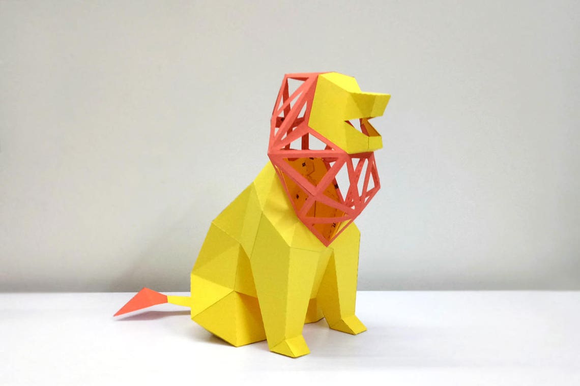 DIY escultura de León de Papercraft papercraft 3d escultura - Etsy México