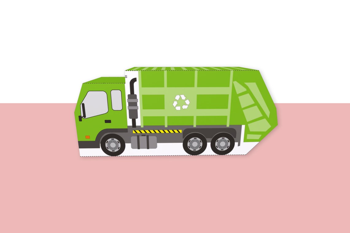 DIY Papercraft Garbage Truck Favor, Printable 3D Model (PDF) - Etsy