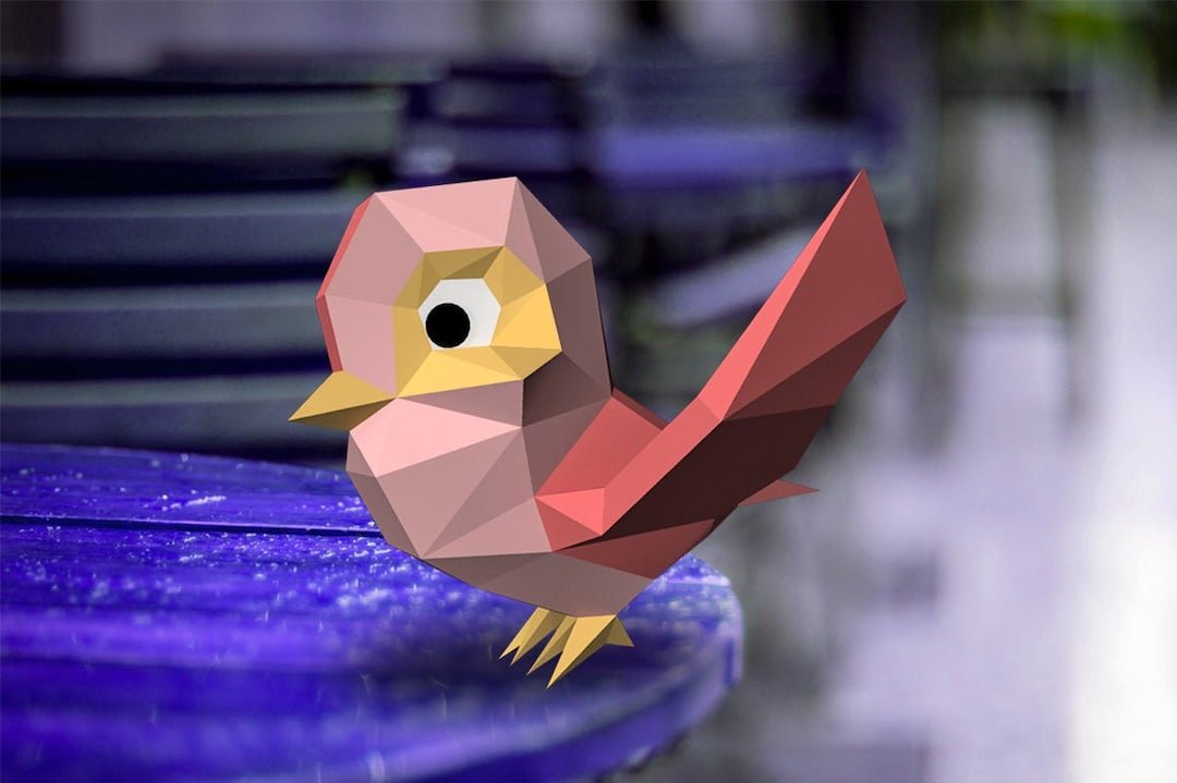DIY Papercraft Sparrow Bird,lowpoly Toon Bird ,lowpoly Bird,lowpoly ...