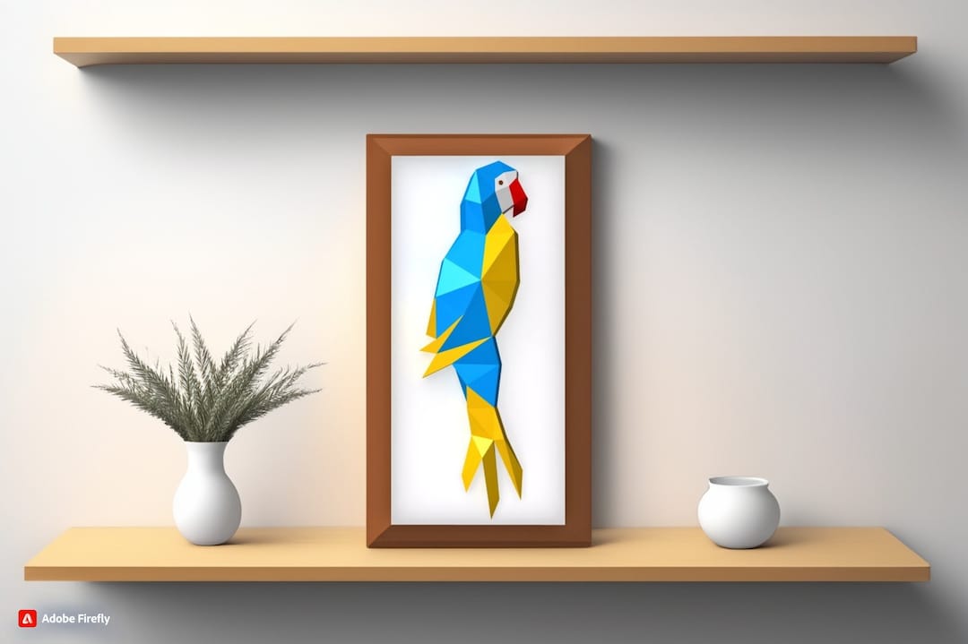 3D Papercraft Parrot Wall Art, DIY Template (PDF, PNG) - Etsy