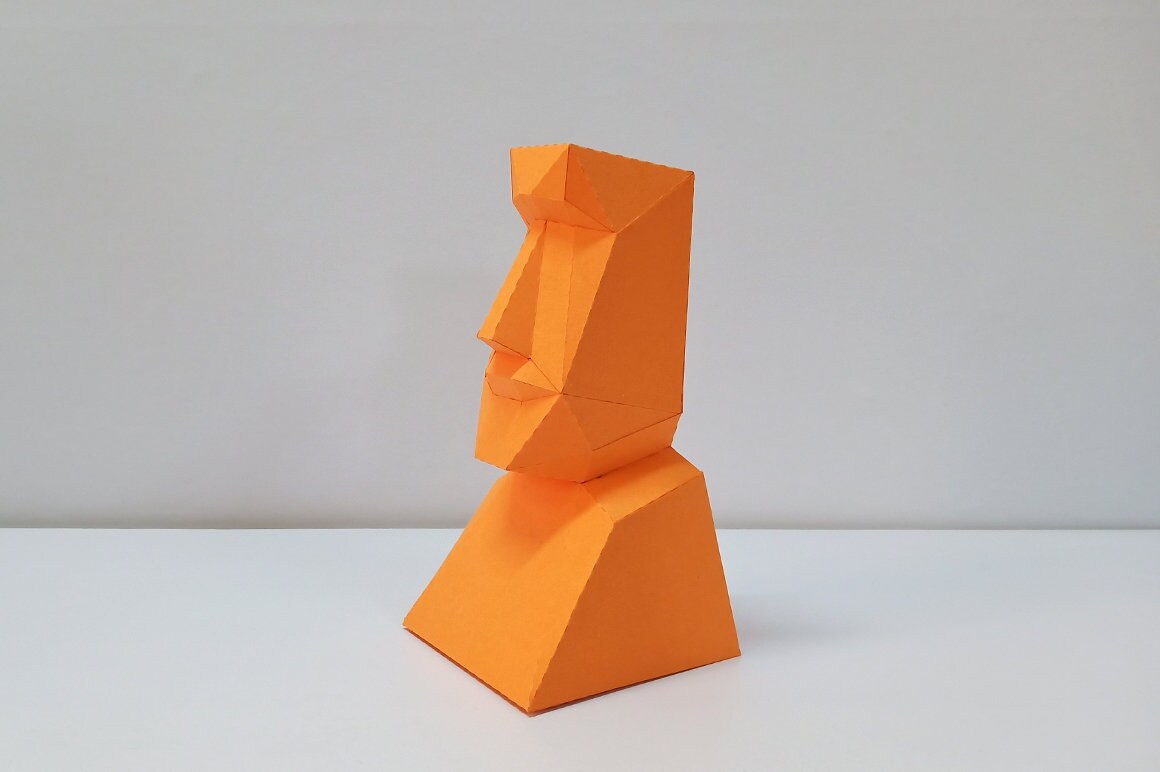 DIY Papercraft Moai Statue Moai Sculpture Human figure | Etsy