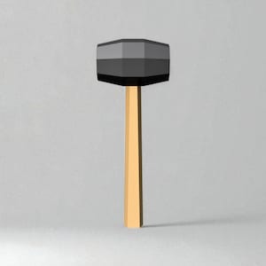 DIY Papercraft Mallet Hammer, Papercraft Hammer Templates, Hammer Png ...
