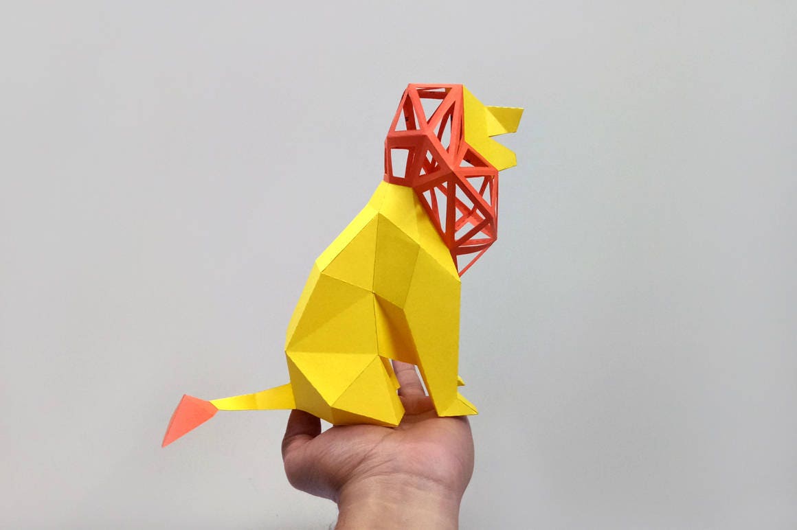 DIY escultura de León de Papercraft papercraft 3d escultura - Etsy México