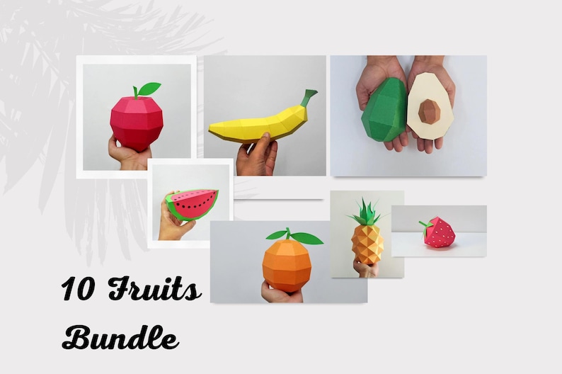 Papercraft Fruit 3D Model Kit, DIY Low Poly Fruits (PDF) - Etsy