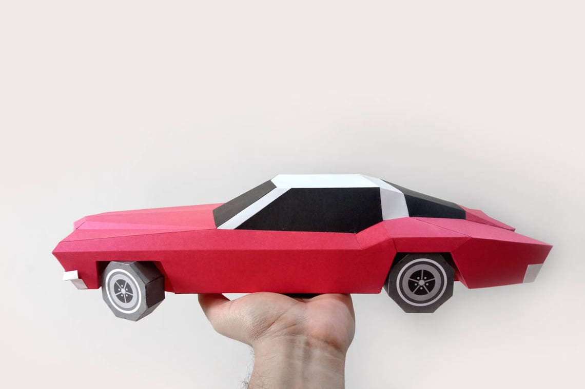 DIY Papercraft CarPaper car3d papercraftLow poly carPaper | Etsy