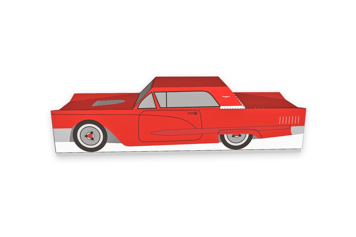 DIY Papercraft Car Favor Box, Vintage Car Model (PDF Pattern) - Etsy