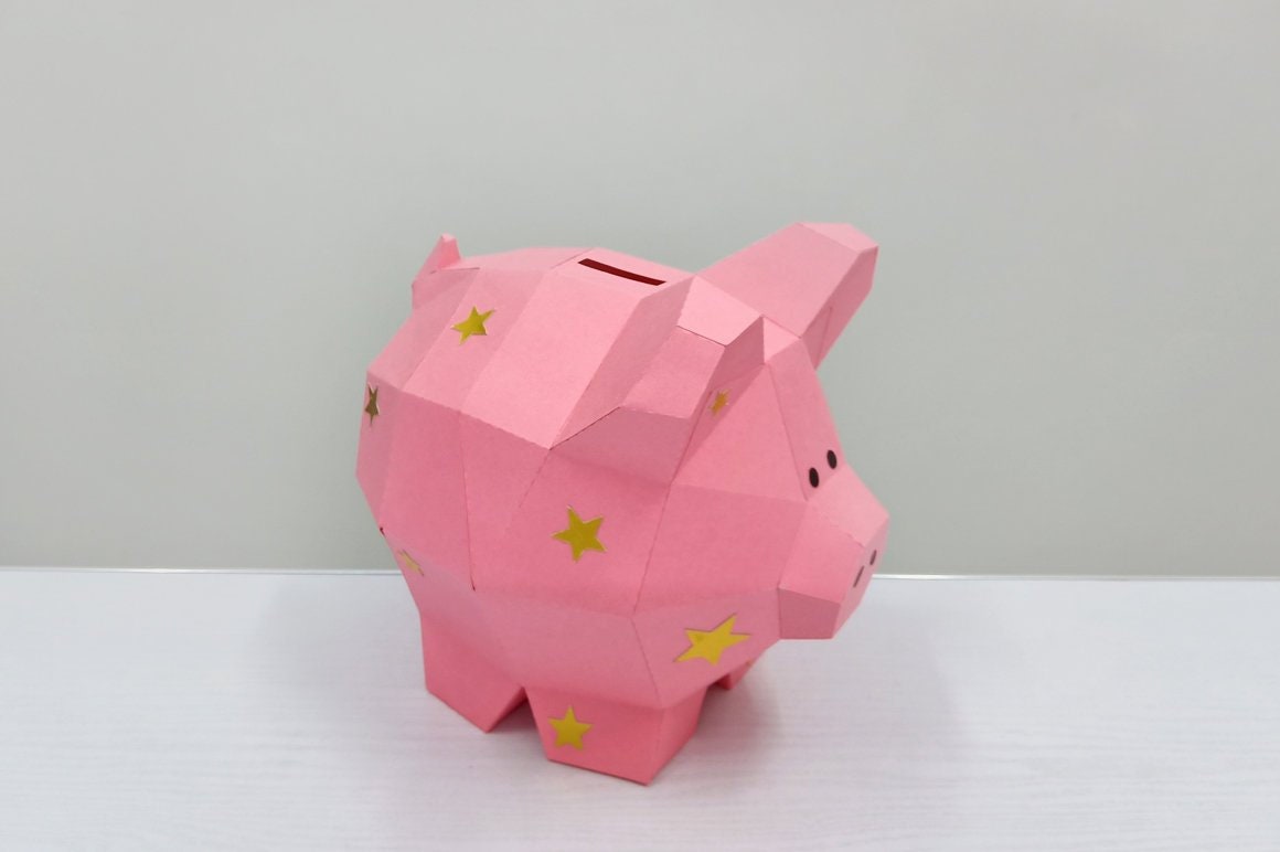 DIY Papercraft Piggy Banknursery Decorbabyshower Decordiy | Etsy