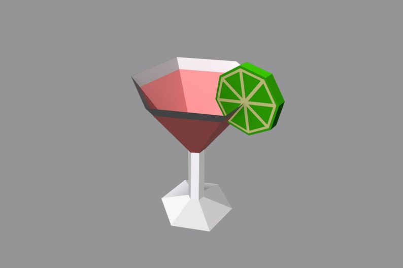 DIY Papercraft Cocktail Glass, Party Decor (digital Files) - Etsy