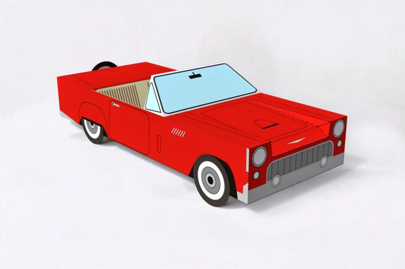 Papercraft Car Favor Box, Vintage Model (digital Files) - Etsy