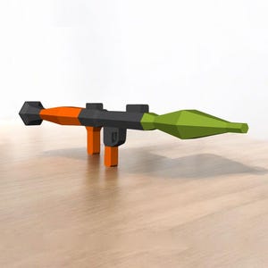 Papercraft Rocket Launcher, 3d Rocket Launcher Png, Papercraft Military ...