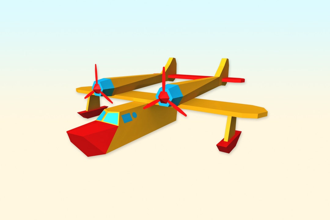 DIY Sea Duck Plane, Sea Plane Png, Plane Dxf, Papercraft Plane, Lowpoly ...