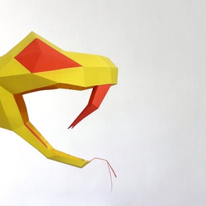 DIY Papercraft Snake Head Trophy,paper Snake,printable Snake Head ...