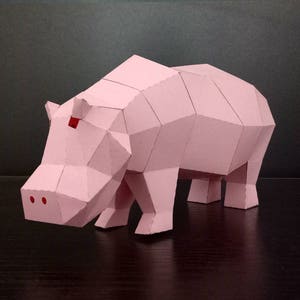 DIY Papercraft Hippo Sculpture,3d Papercraft,papercraft Sculpture ...