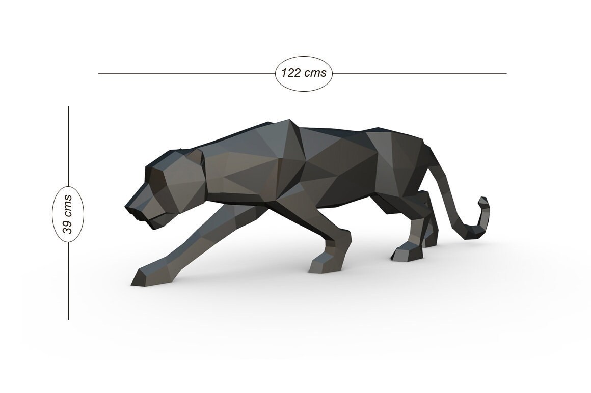 DIY Papercraft Panther Sculpturepanther Svglowpoly Panther - Etsy