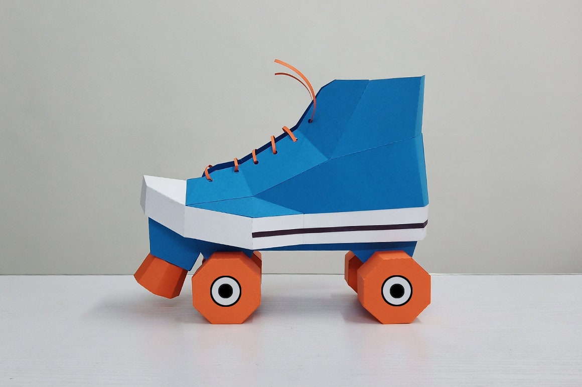 DIY Papercraft Roller Skate Shoescanvas Shoeskate Shoes3d - Etsy