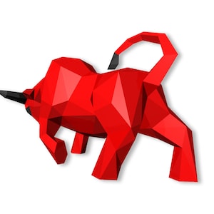DIY Bull Sculpture,lowpoly Bull,angry Bull,papercraft Bull Model ...