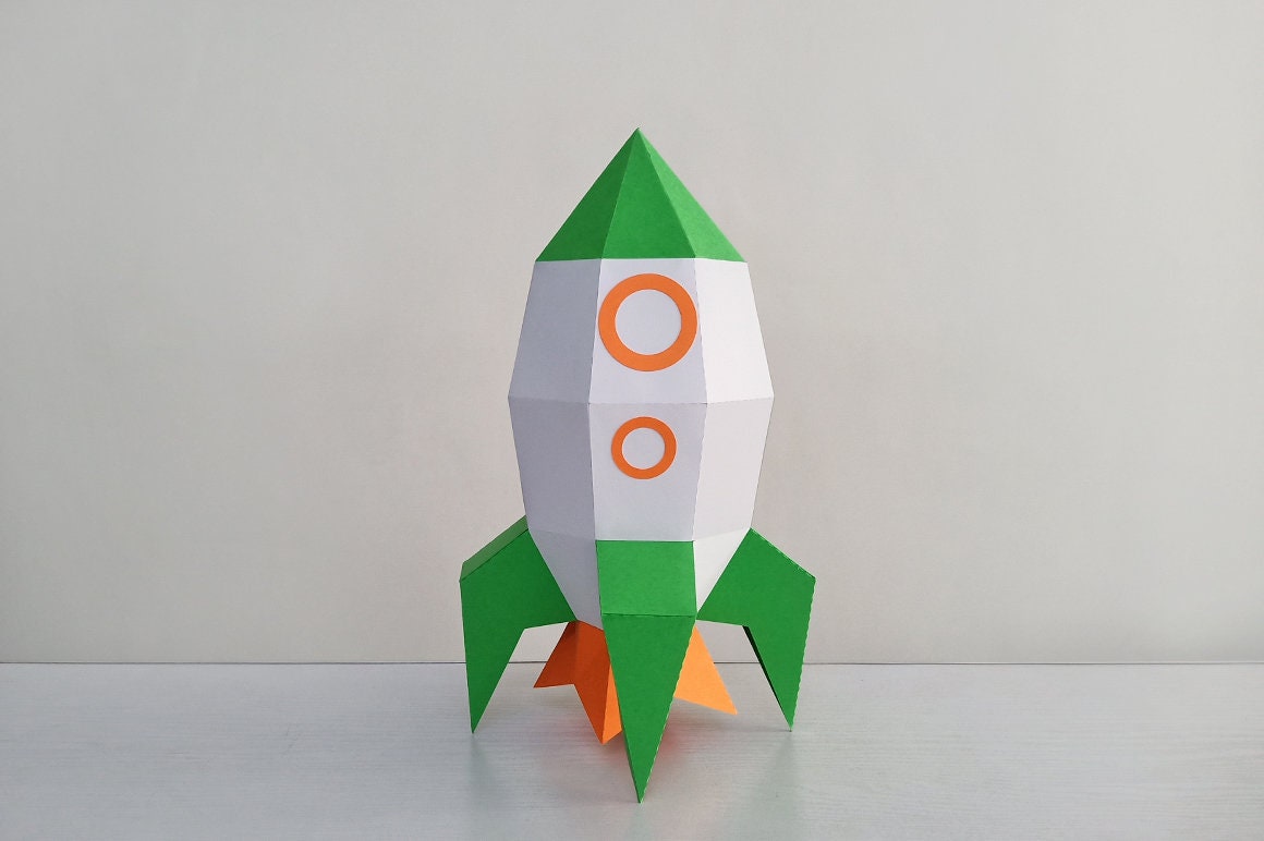 DIY Papercraft Rocket,rocket Lamp,paper Rocket,rocket Gifts,rocket Toy ...