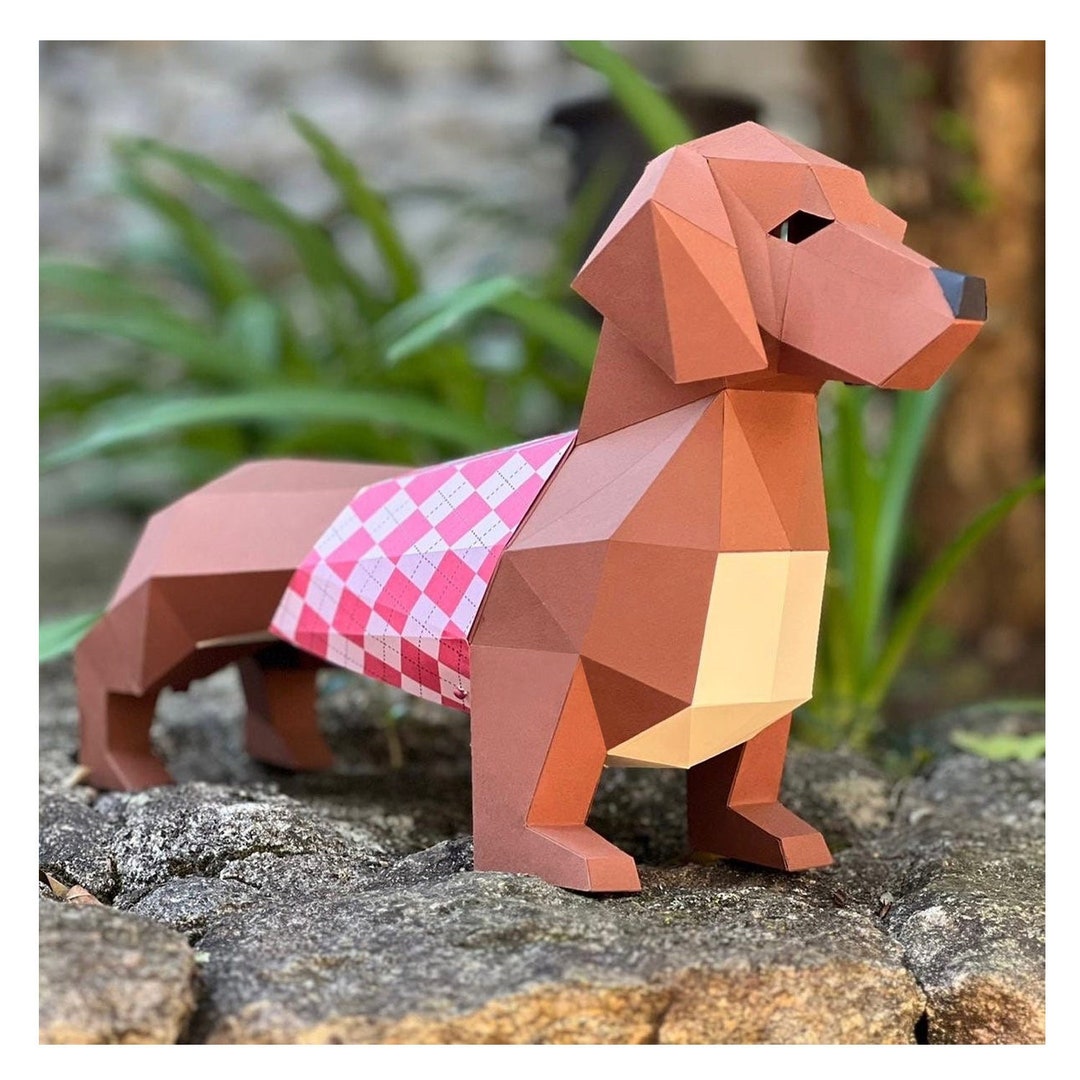 DIY Dachshund Puppy, Animal Model, 3d Papercraft, Lowpoly ,3d Model ...