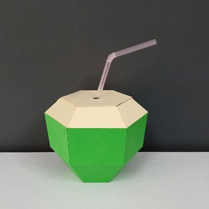 DIY Papercraft Coconut Favor,tropical Party Favor,low Poly Coconut,3d ...
