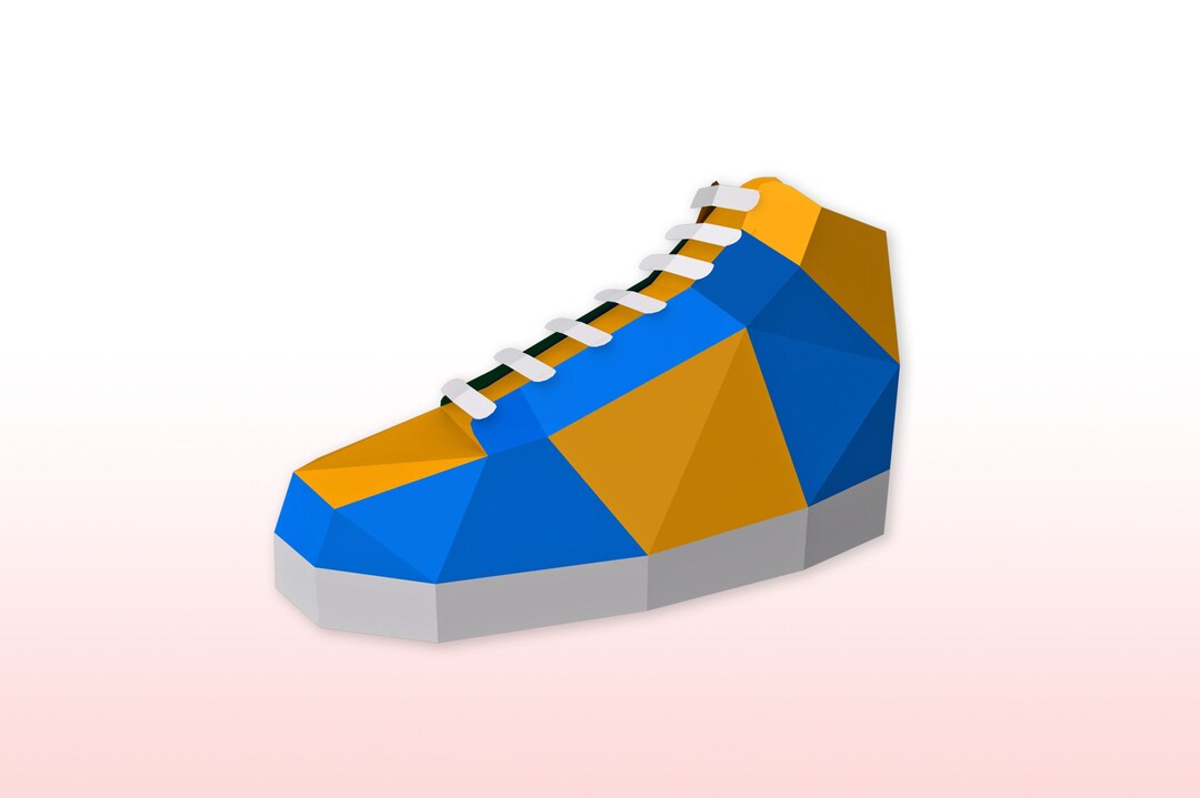DIY Papercraft Mid Rise Shoe, Papercraft Shoe, Lowpoly Shoe Favor, 3d ...