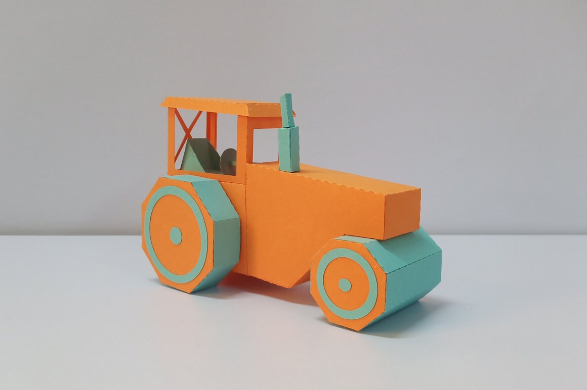 DIY Papercraft Road RollerLow poly papercraft 3d | Etsy