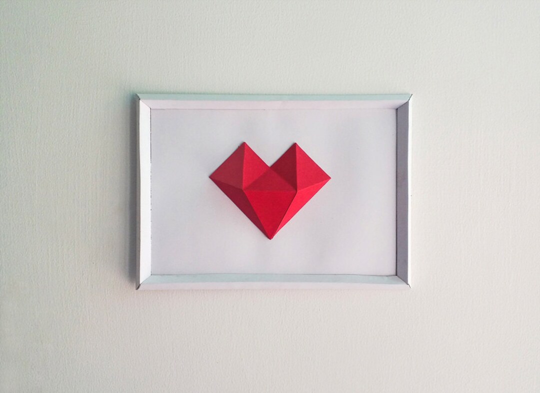 DIY Paper Heart Frame, Papercrafts, Paper Heart, Wall Decor, Wall Art ...