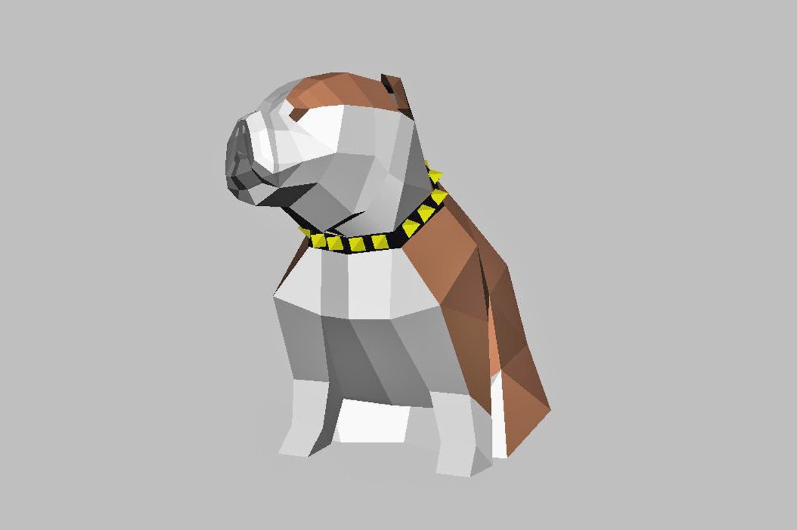 DIY Bulldog Papercraftenglish Bulldog Sculpturelowpoly - Etsy
