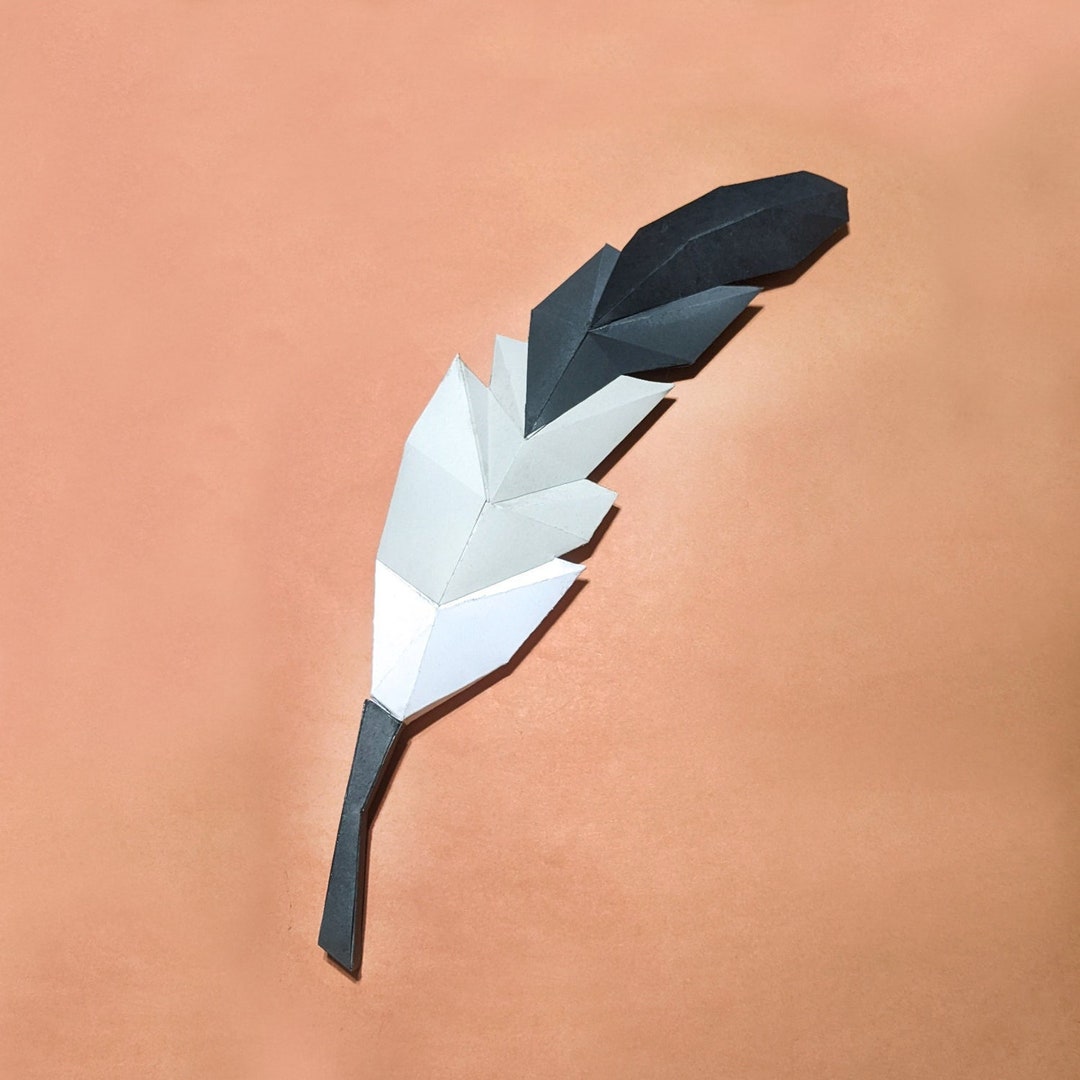 DIY Papercraft Feather,3d Feather Png,feather Dxf,feather Pattern,3d ...