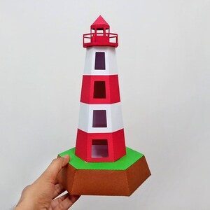 DIY Papercraft Lighthouse,3d Lowpoly Papercraft,lighthouse Svg ...