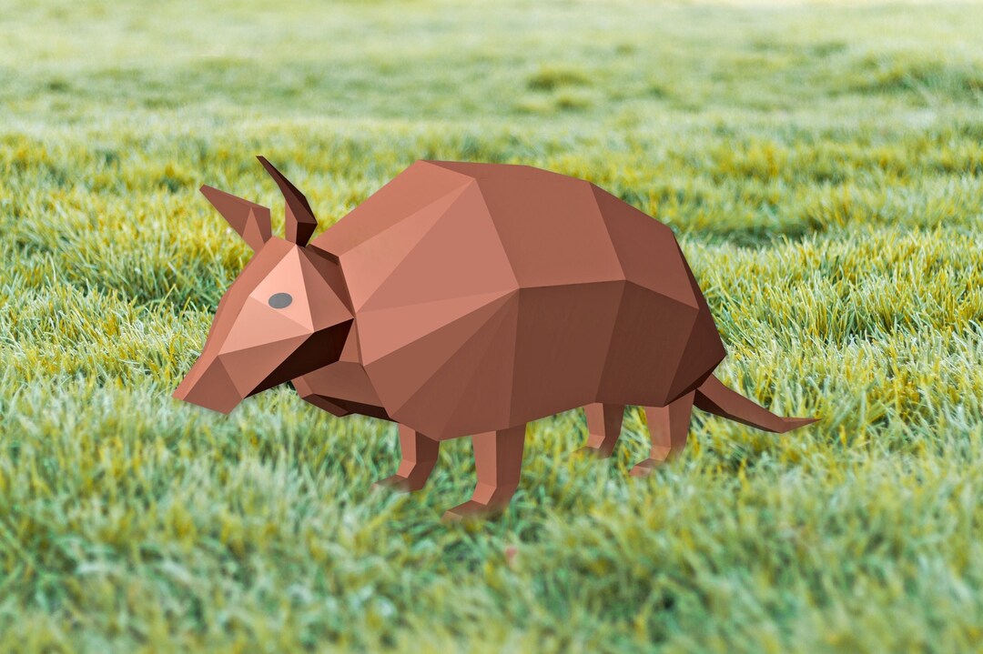 DIY Papercraft Armadillo,lowpoly Armadillo Model,3d Papercraft ...