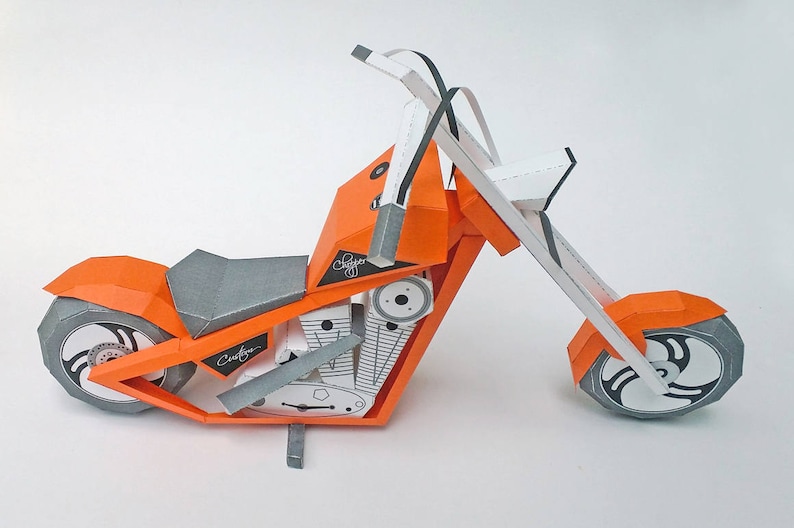DIY Papercraft Bike,american Chopper Model,paper Bike,paper Toys ...
